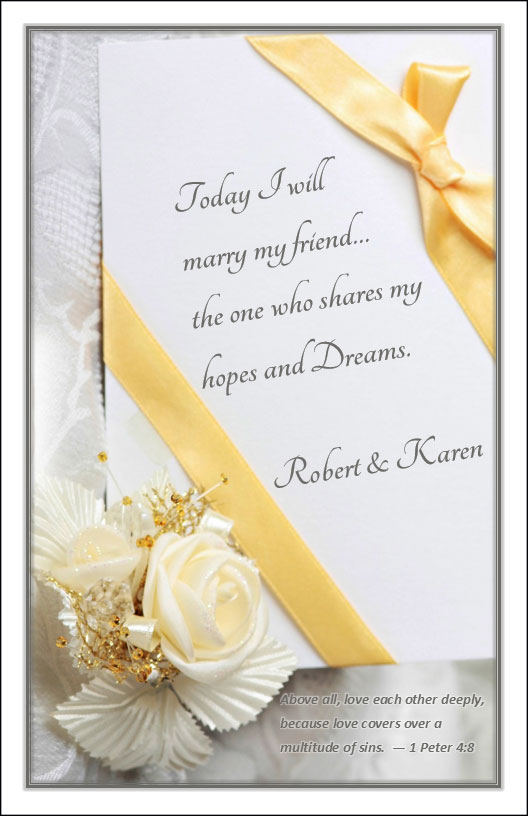 Wedding Program Cover Template 1