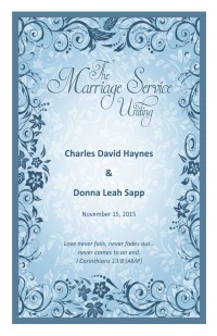 Wedding Program Cover Template 11A