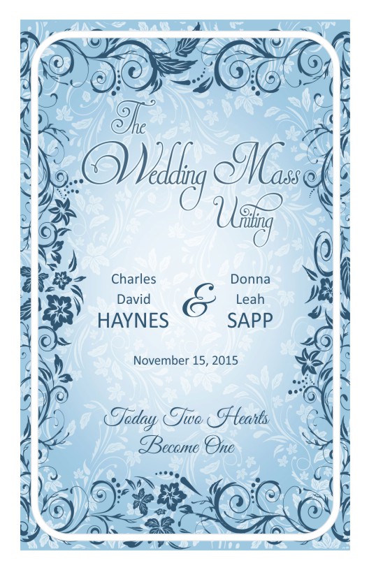 Wedding Program Cover Template 11A