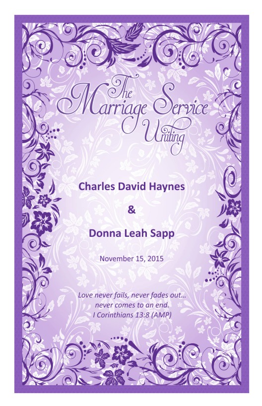 Wedding Program Cover Template 11B