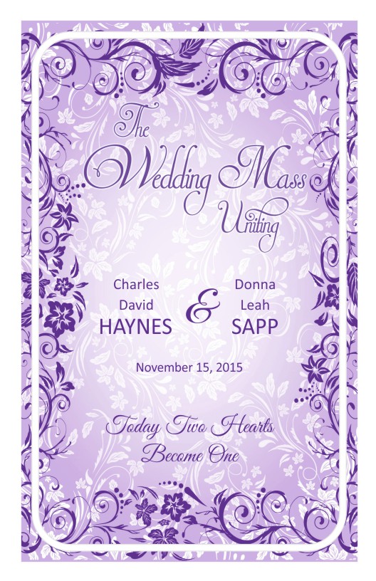Wedding Program Cover Template 11B