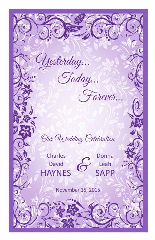 Wedding Program Cover Template 11B
