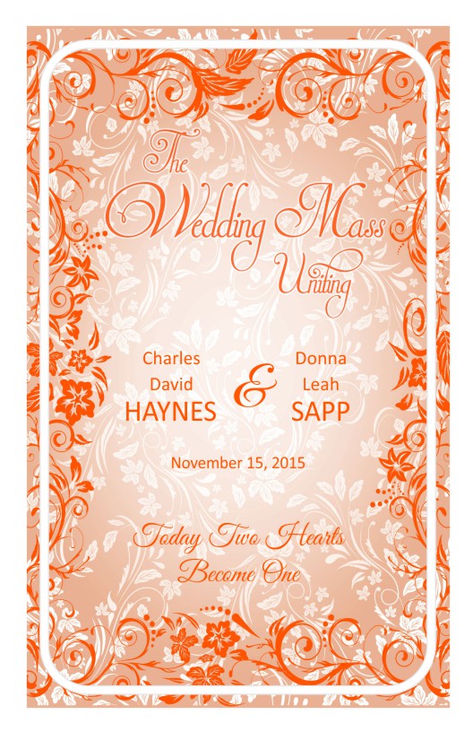 Wedding Program Cover Template 11D