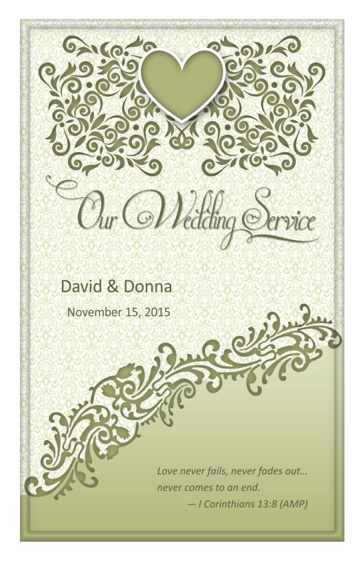 Wedding Program Cover Template 12A