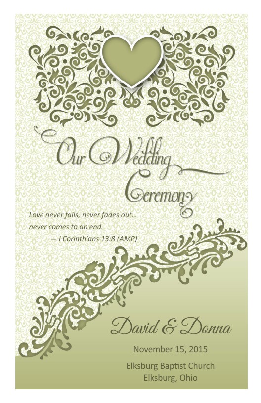 Wedding Program Cover Template 12A