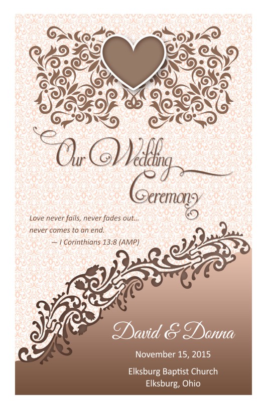 Wedding Program Cover Template 12D