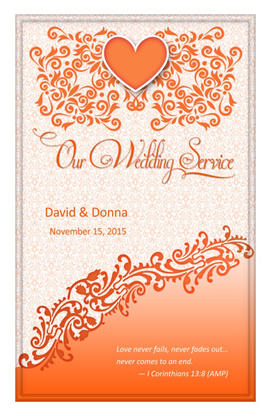 Wedding Program Cover Template 12E