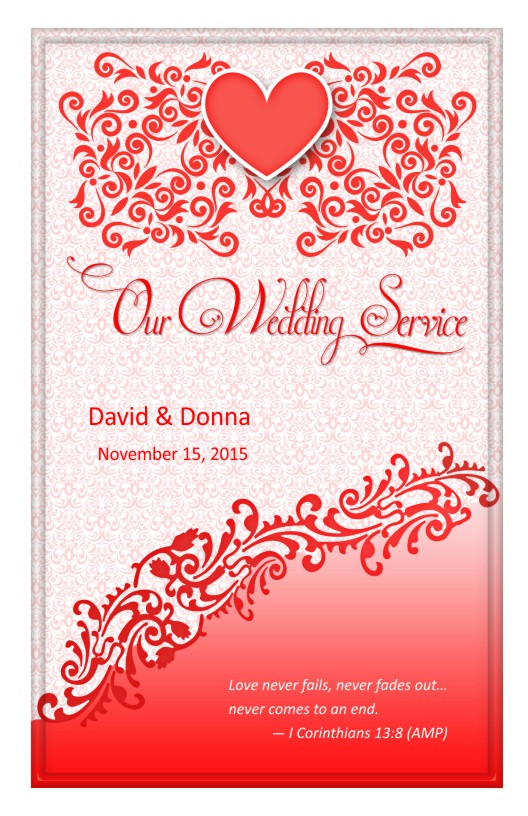 Wedding Program Cover Template 12F