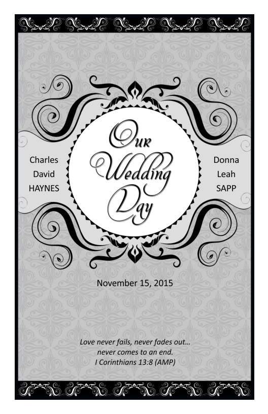 Wedding Program Cover Template 13A
