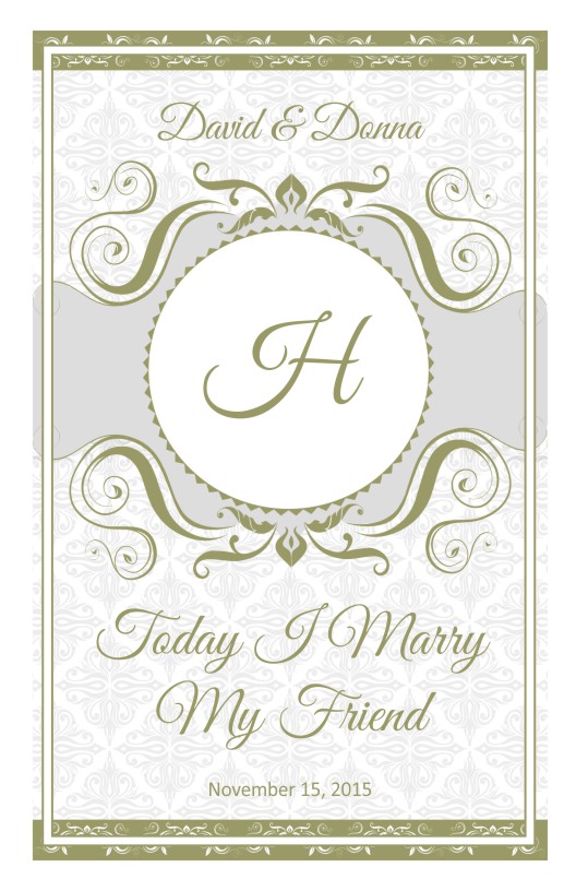 Wedding Program Cover Template 13E