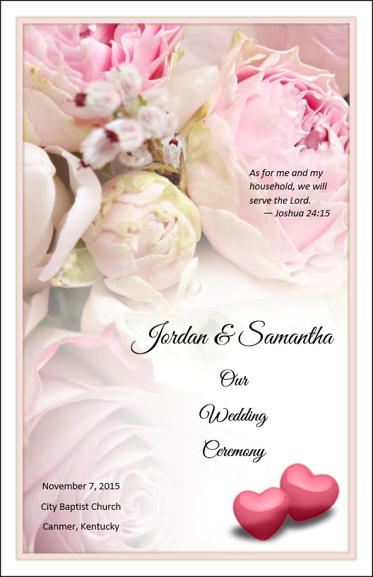 Wedding Program Cover Template 3