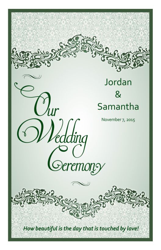 Wedding Program Cover Template 4B