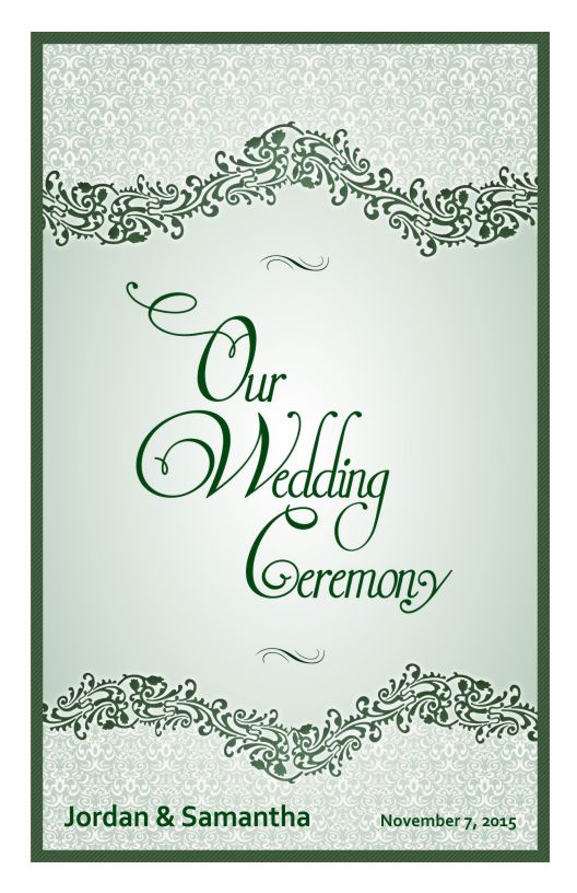 Wedding Program Cover Template 4B