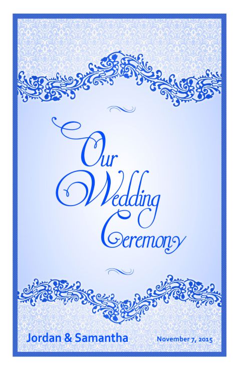 Wedding Program Cover Template 4E