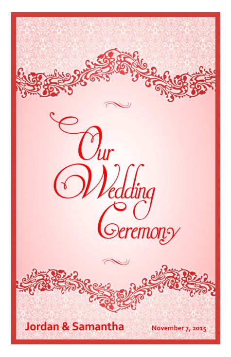 Wedding Program Cover Template 4F