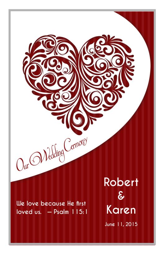 Wedding Program Cover Template 6C