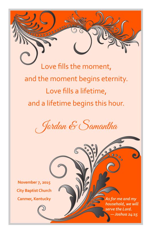 Wedding Program Cover Template 8B