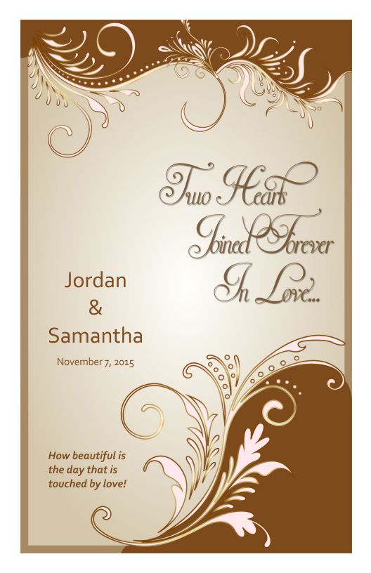 Wedding Program Cover Template 8G