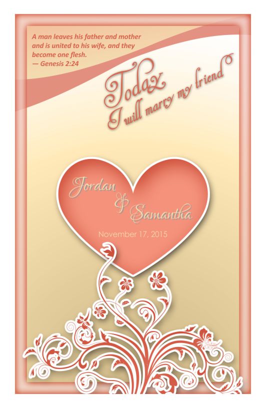 Wedding Program Cover Template 9A