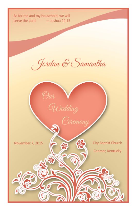 Wedding Program Cover Template 9A