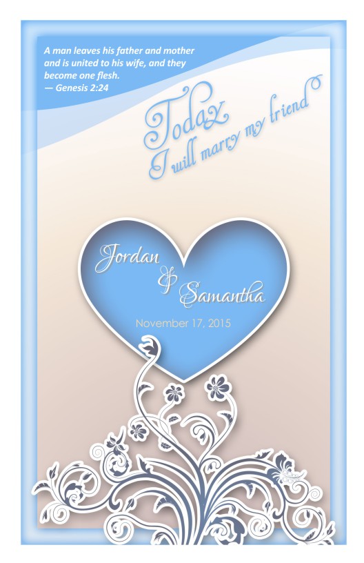 Wedding Program Cover Template 9B