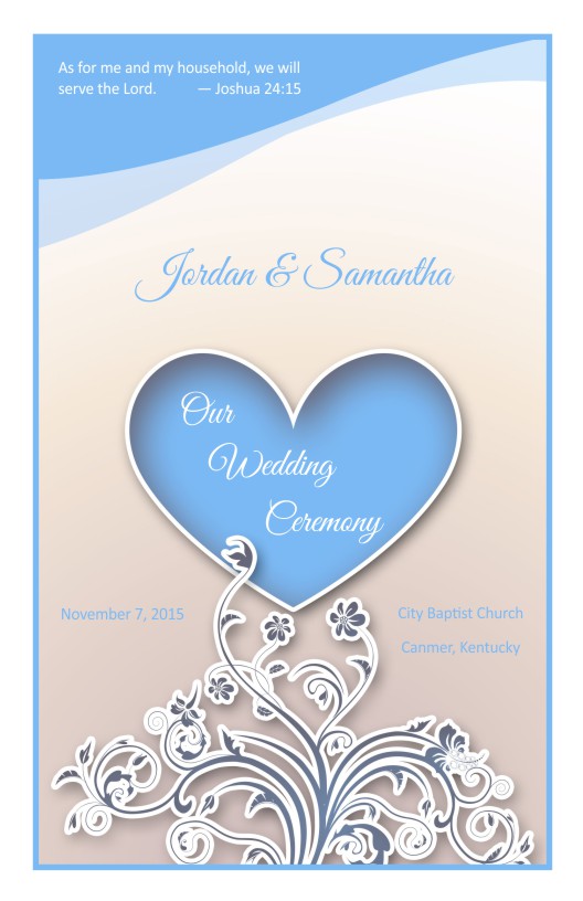 Wedding Program Cover Template 9B