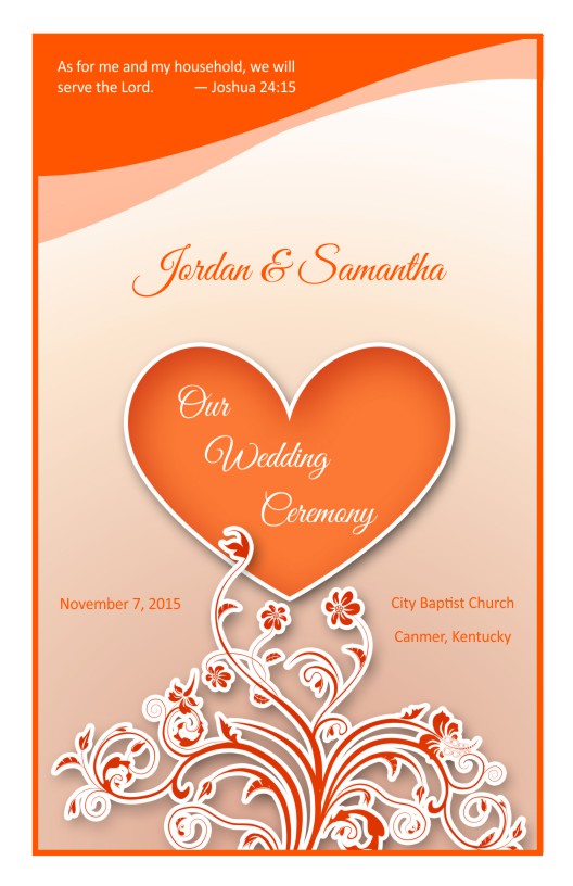 Wedding Program Cover Template 9C