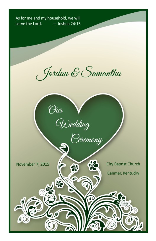 Wedding Program Cover Template 9D