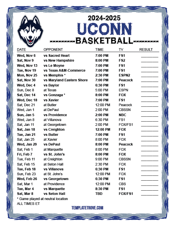 Uconn Woman Basketball Schedule 24 25 Printable King Printables Uconn Woman Basketball Schedule 24 25 Printable King Printables